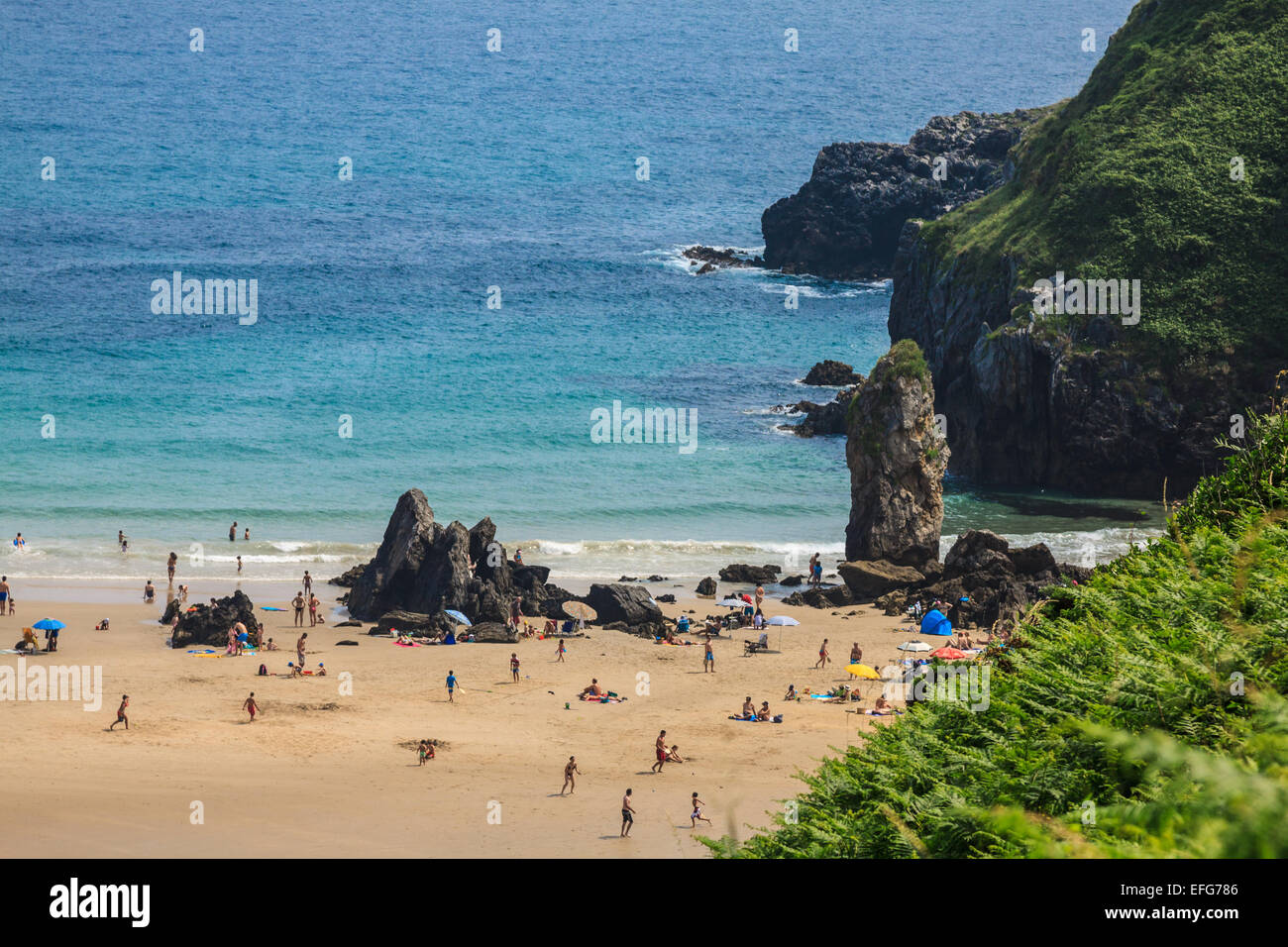 Beach of Pechon, Cantabria, Spain Stock Photo - Alamy