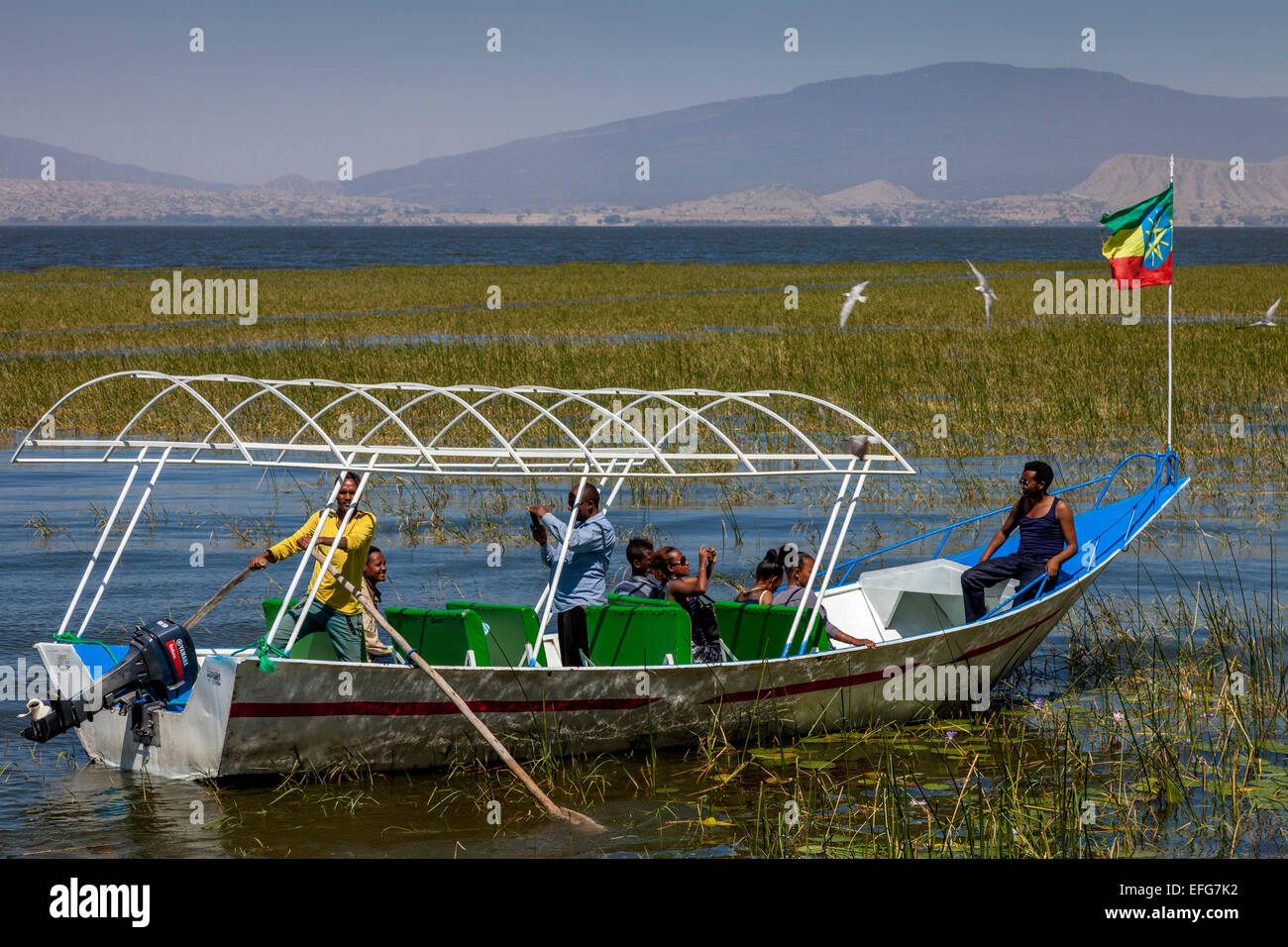 Ethiopian Tourists On A Boat Trip, Lake Hawassa, Hawassa, Ethiopia ...