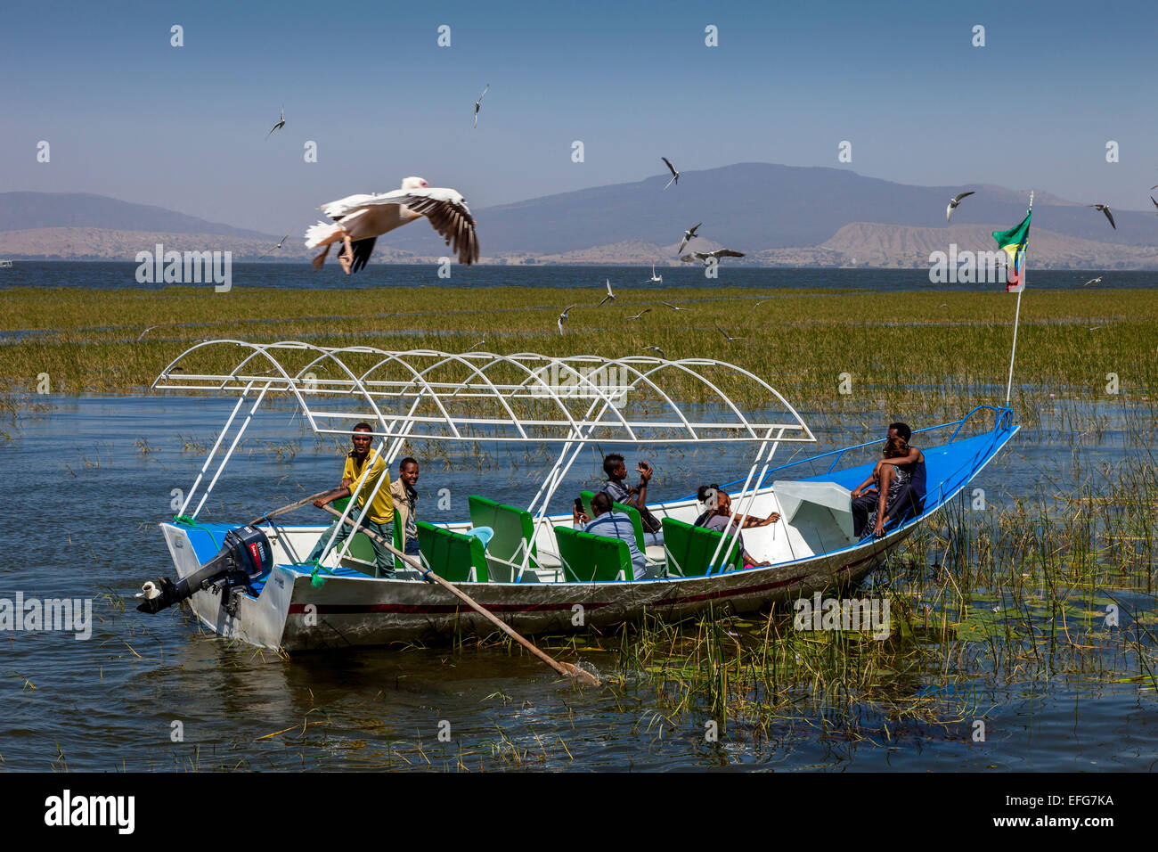 Ethiopian Tourists On A Boat Trip, Lake Hawassa, Hawassa, Ethiopia ...