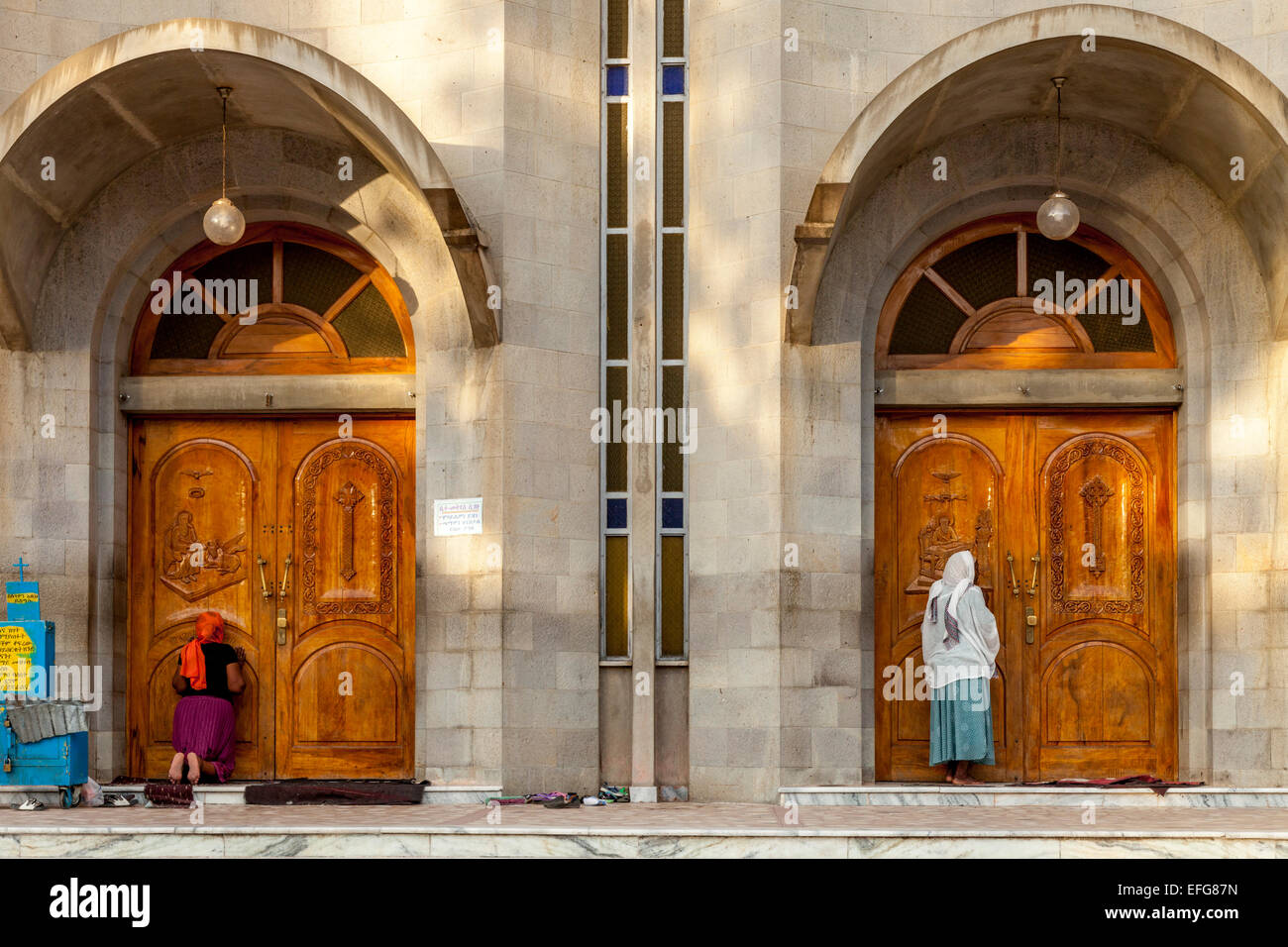 Ethiopian Christians Praying At St Gabriel's Church, Hawassa, Ethiopia ...