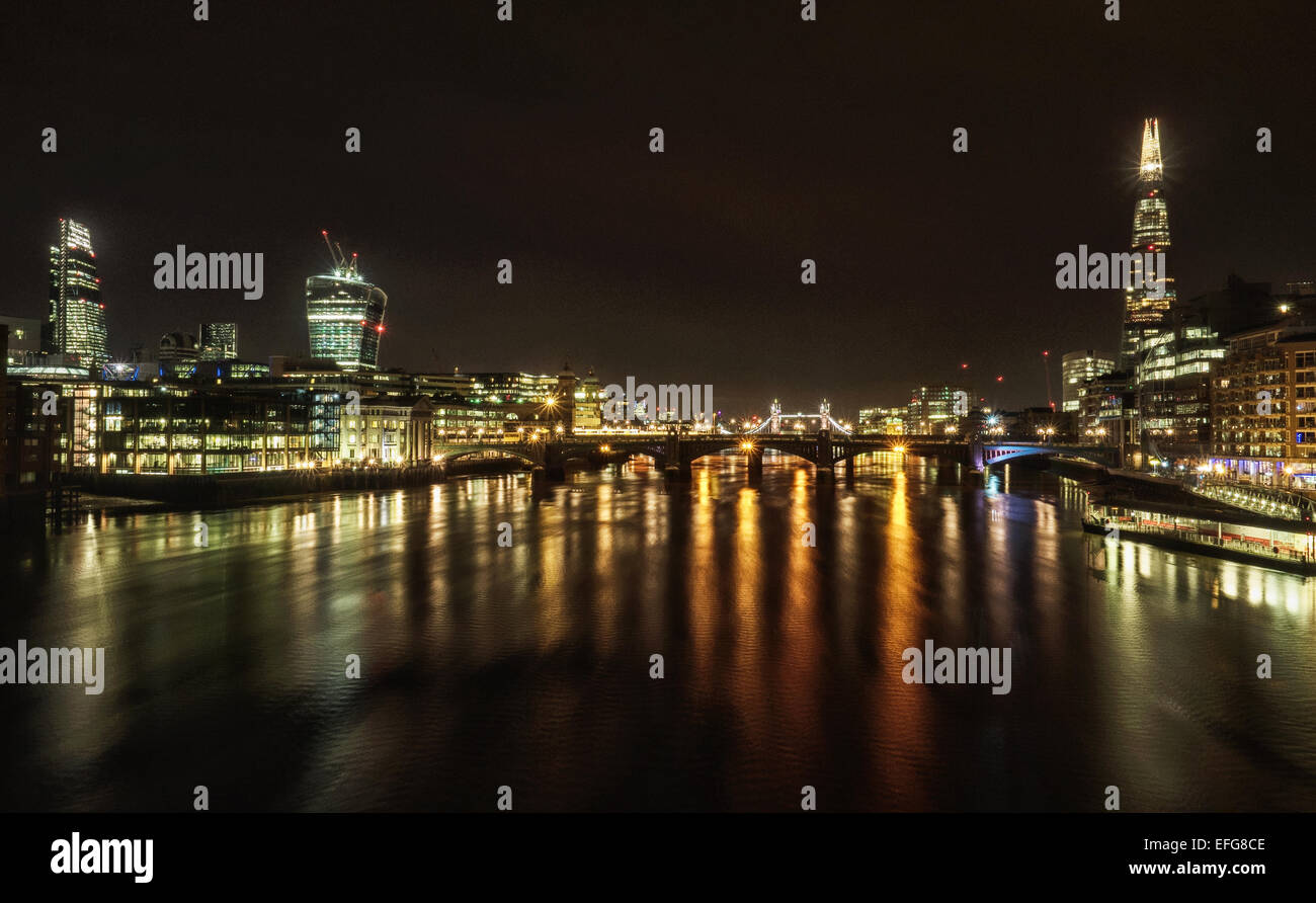 City of London at Night Stock Photo - Alamy