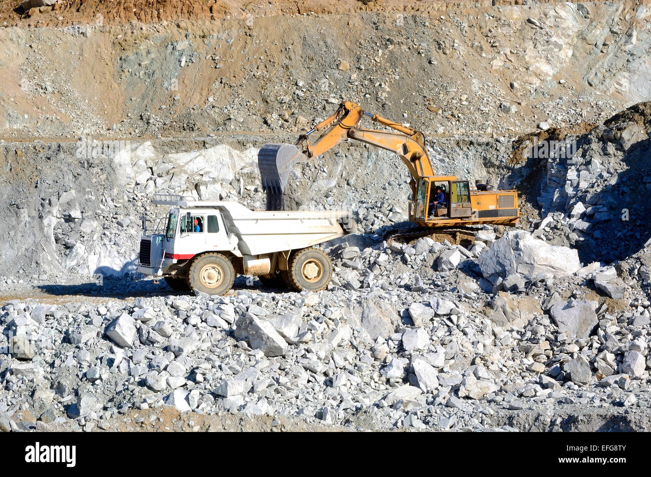 Vehicles working in quarry in hi-res stock photography and images - Alamy