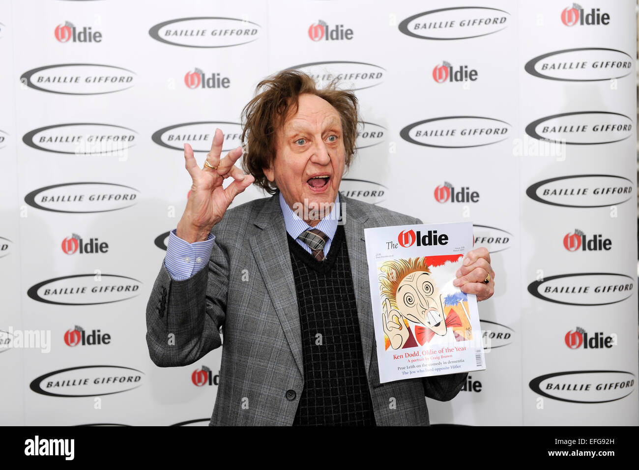 Ken Dodd, winner of the Oldie of the Year Award Credit: NEIL SPENCE ...