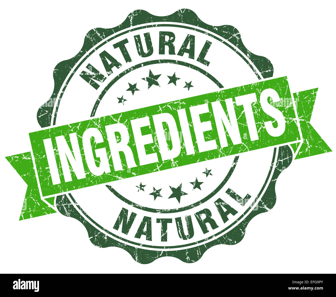 natural ingredients green vintage seal isolated on white Stock Photo ...