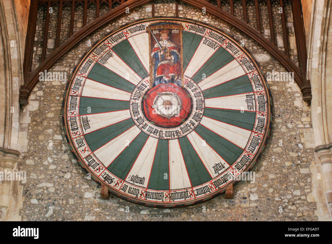 King Arthur's round table in Winchester UK Stock Photo - Alamy
