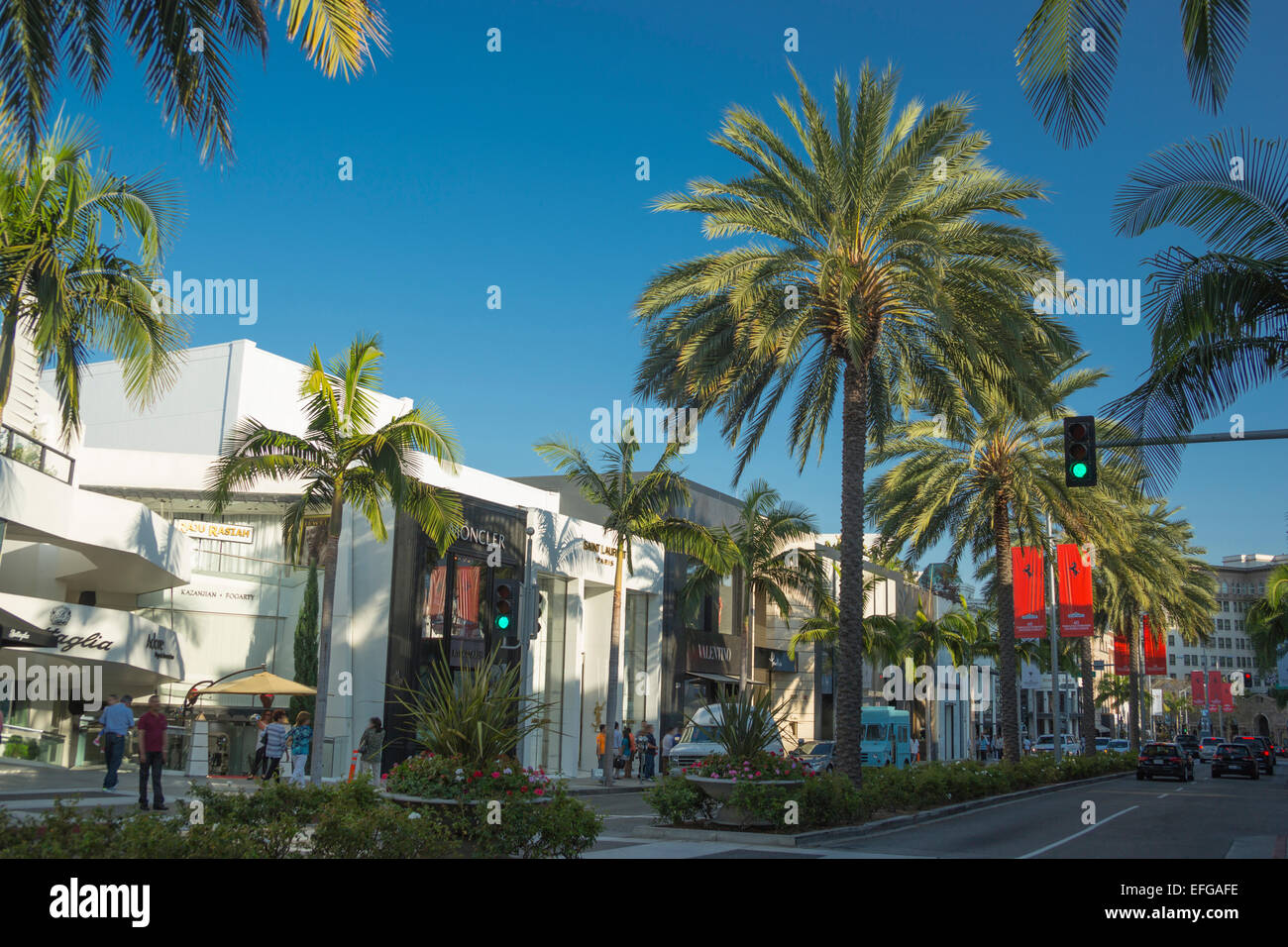 NORTH RODEO DRIVE BEVERLY HILLS LOS ANGELES CALIFORNIA USA Stock Photo ...