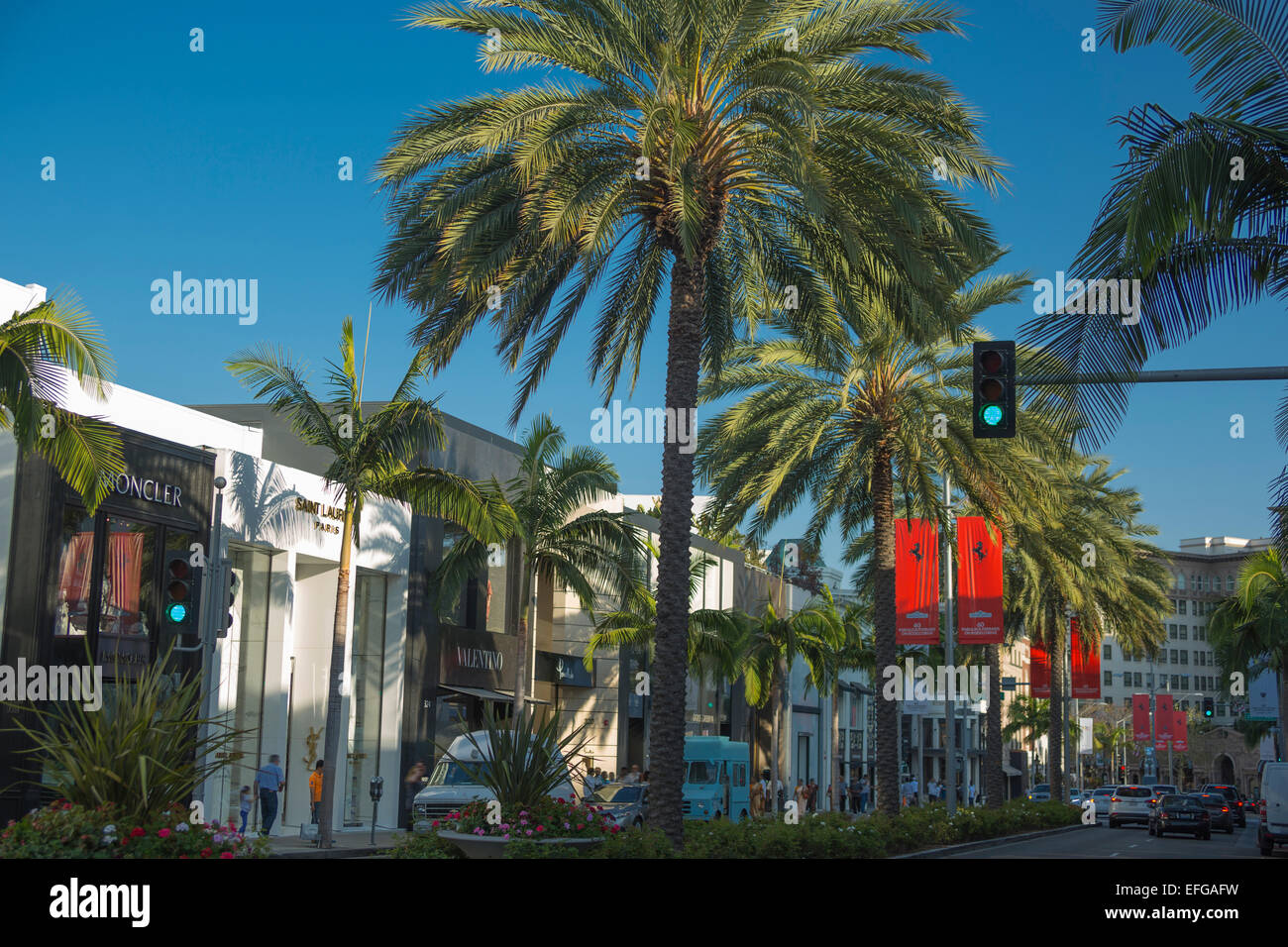NORTH RODEO DRIVE BEVERLY HILLS LOS ANGELES CALIFORNIA USA Stock Photo ...
