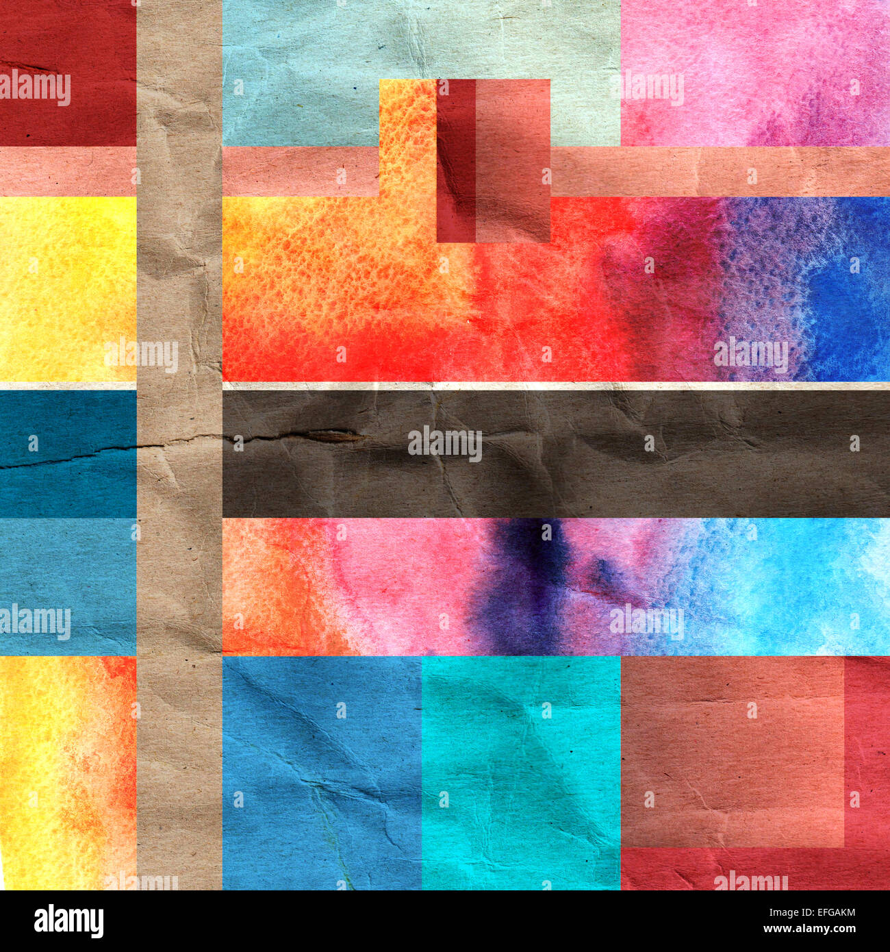 bright watercolor abstract background from different rectangles Stock ...