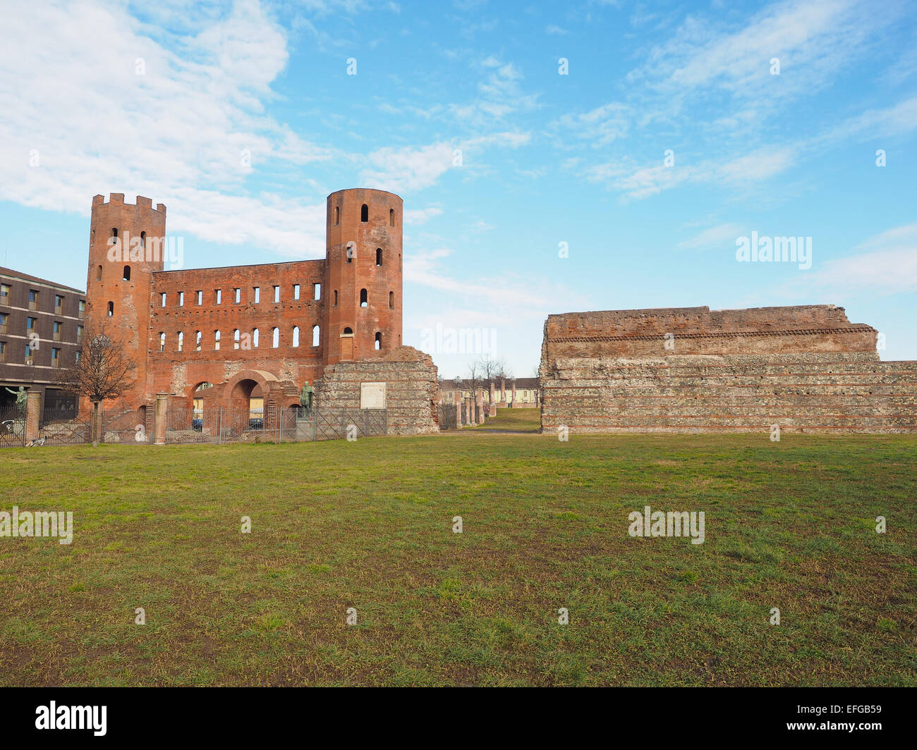 Porte Palatine ancient roman gates ruins in Turin Italy Stock Photo - Alamy