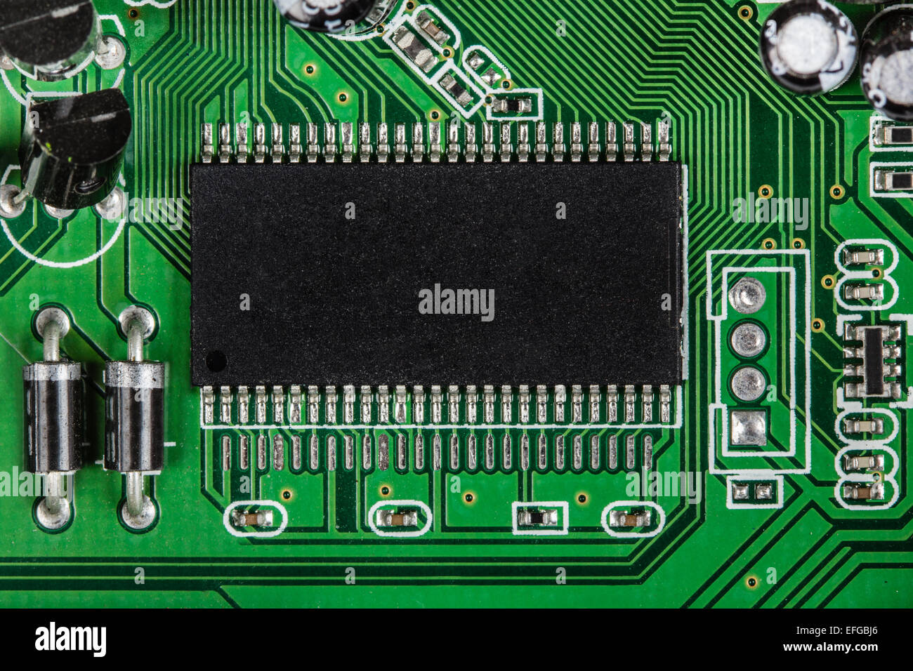 Electronic circuit board with chip and radio components Stock Photo - Alamy