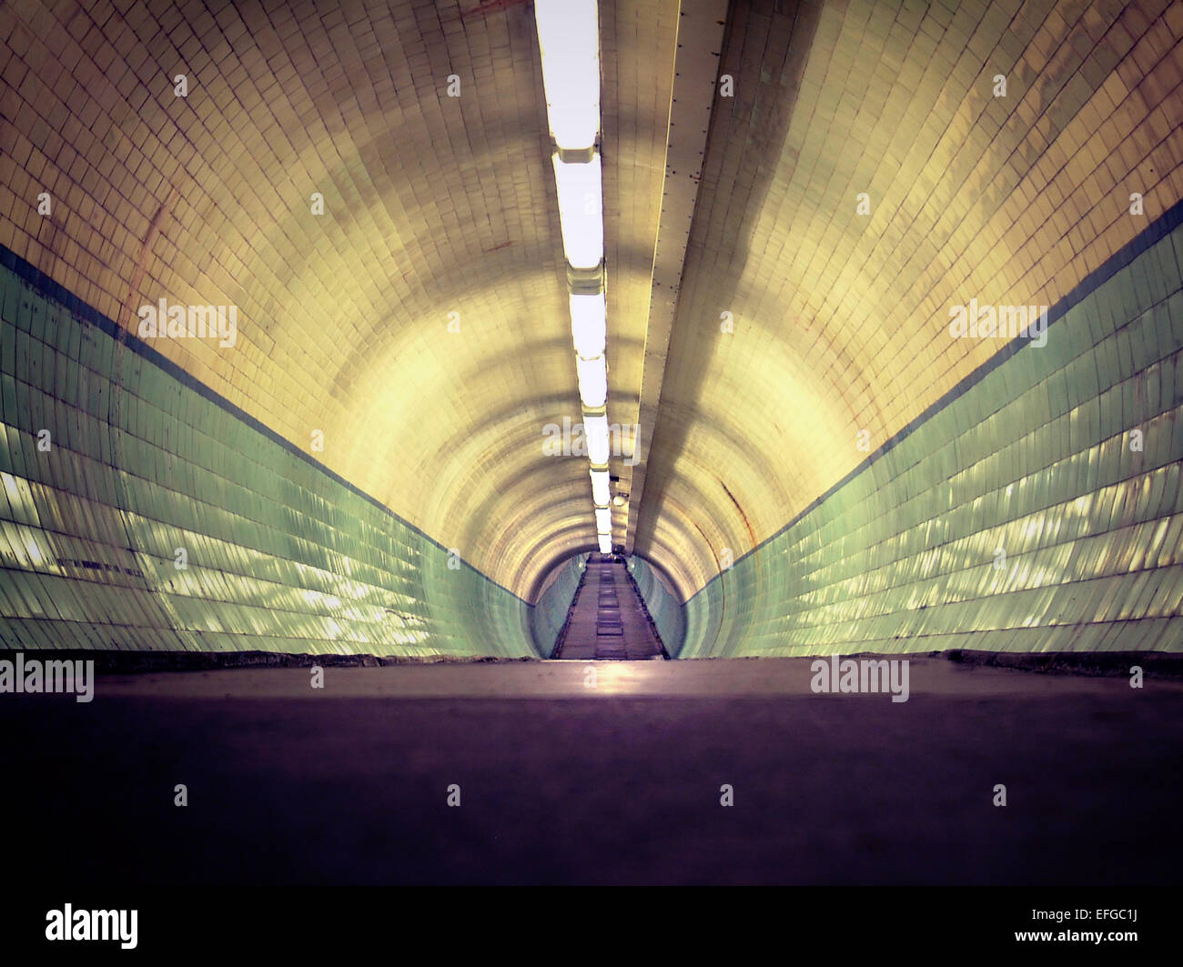 Pedestrian tunnel, Howdon, Tyne and Wear Stock Photo - Alamy