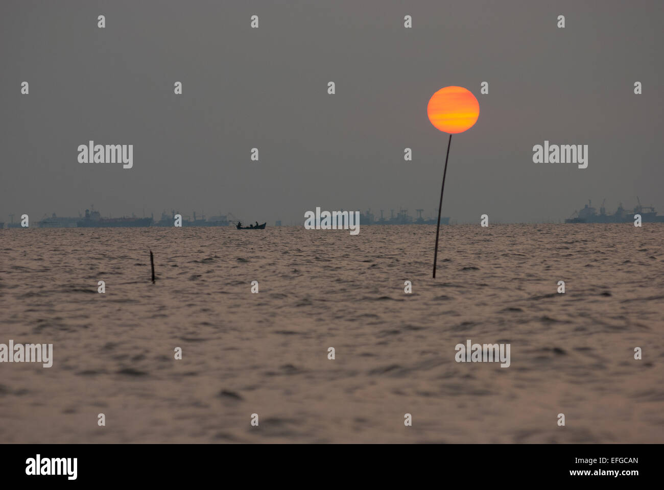 Full cycle of the sun, poles, and Jakarta port traffic on Bay of ...