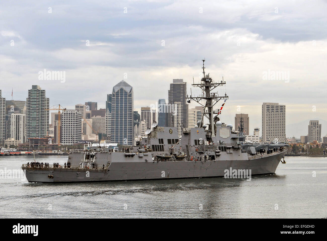 US Navy guided-missile destroyer USS William P. Lawrence leaves San ...