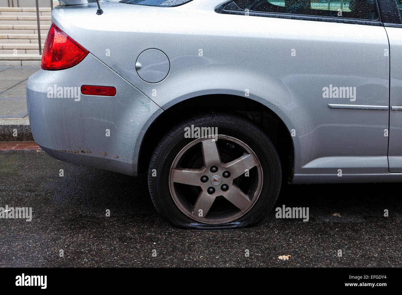 Car With Flat Tire