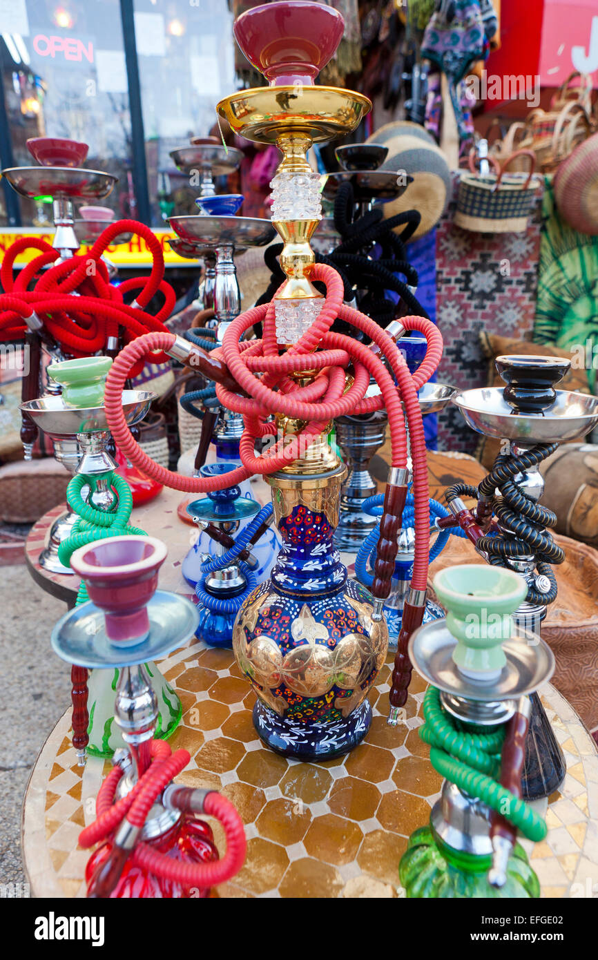 Hookahs on display at outdoor flea market stand - USA Stock Photo - Alamy