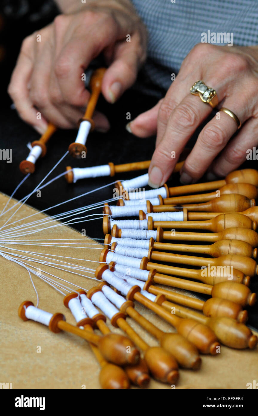 Belgium, Flanders, Bruges, a Lace Maker Working Stock Photo - Alamy