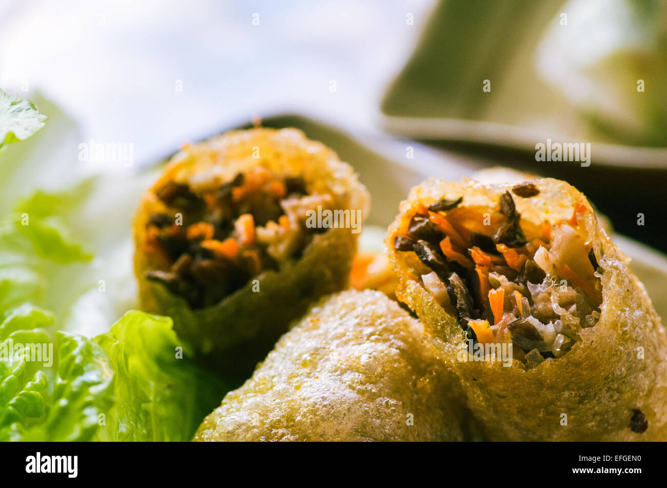 Deep fried vietnamese spring rolls, common vietnam food Stock Photo - Alamy