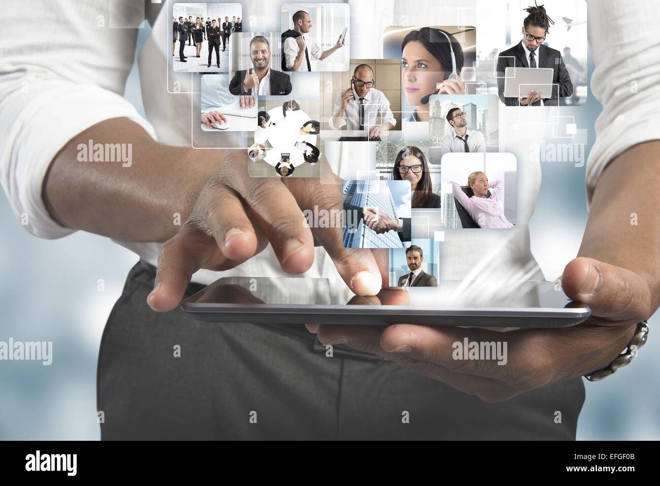Manager and team Stock Photo - Alamy