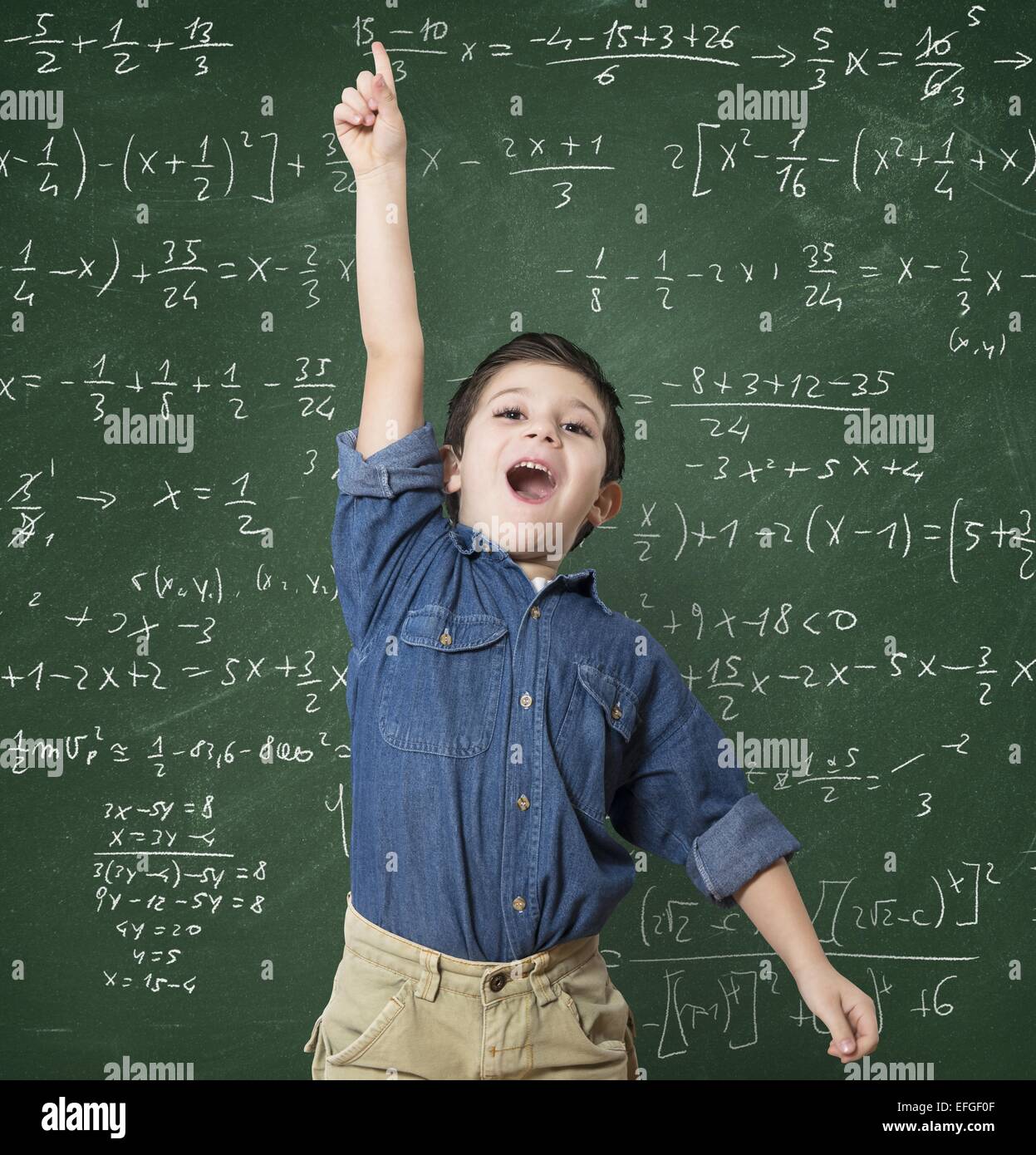 Child blackboard writing hi-res stock photography and images - Alamy