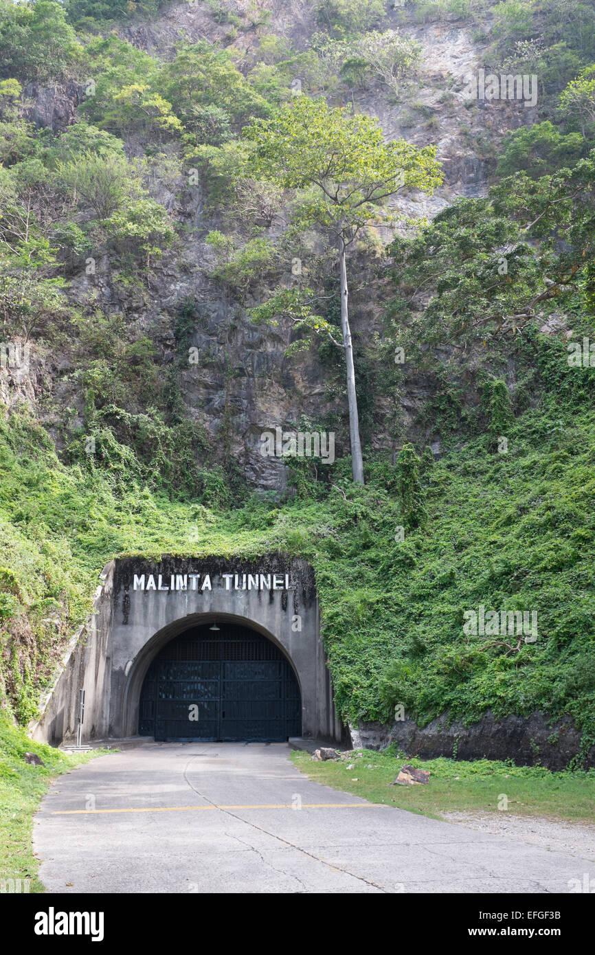 West entrance to the Malinta Tunnel on Corregidor Island Stock Photo ...