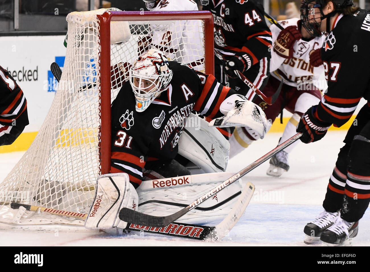 Boston, Massachusetts, USA. 3rd Feb, 2015. Northeastern's Clay Witt (31 ...