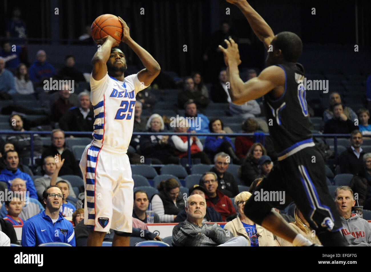 February 3, 2015: Durrell McDonald of the DePaul Blue Demons goes for 3 ...
