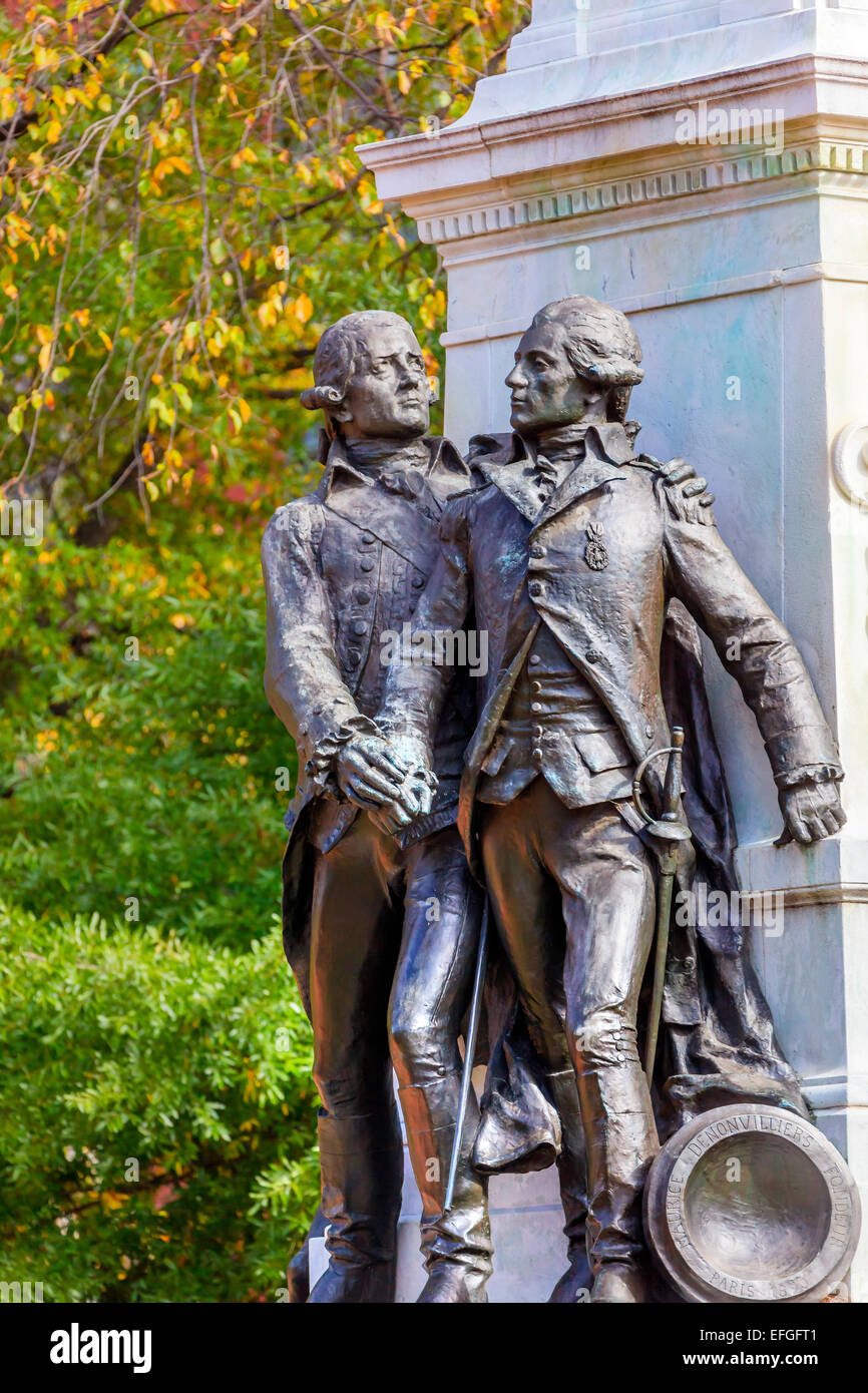 General Marquis de Lafayette Statue Lafayette Park Autumn Washington DC ...