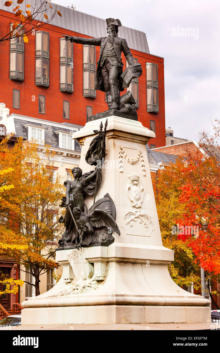 Rochambeau statue lafayette park washington hi-res stock photography ...
