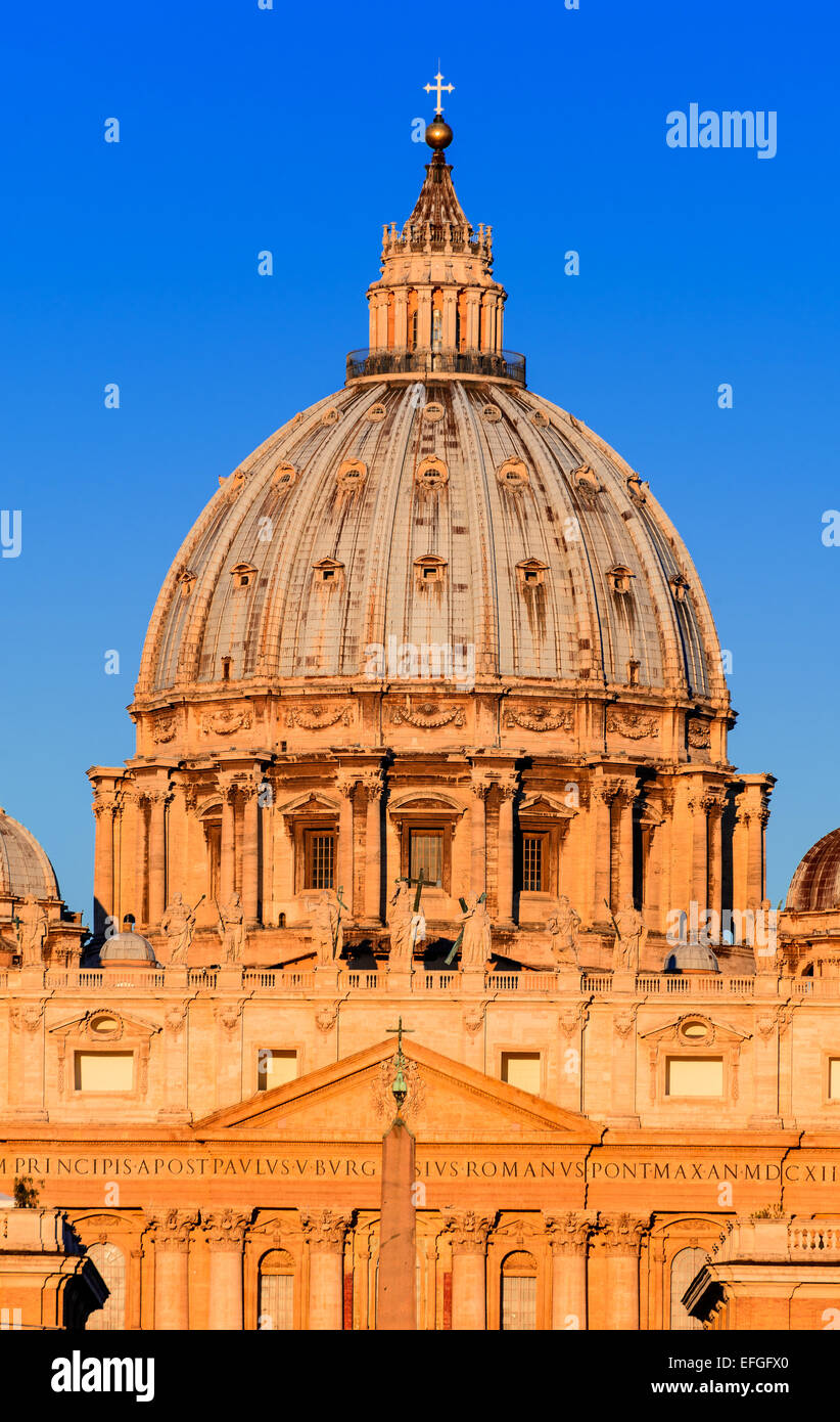 Sunrise at St. Peter Basilica from Vatican, main religious Catholic ...
