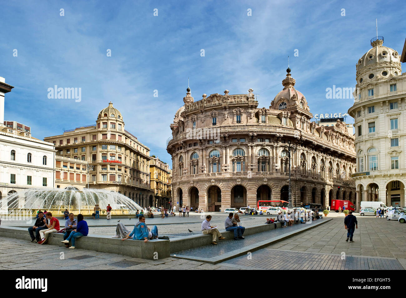 Piazza de Ferrari, UNESCO World Heritage Site, Genoa, Liguria, Italy ...