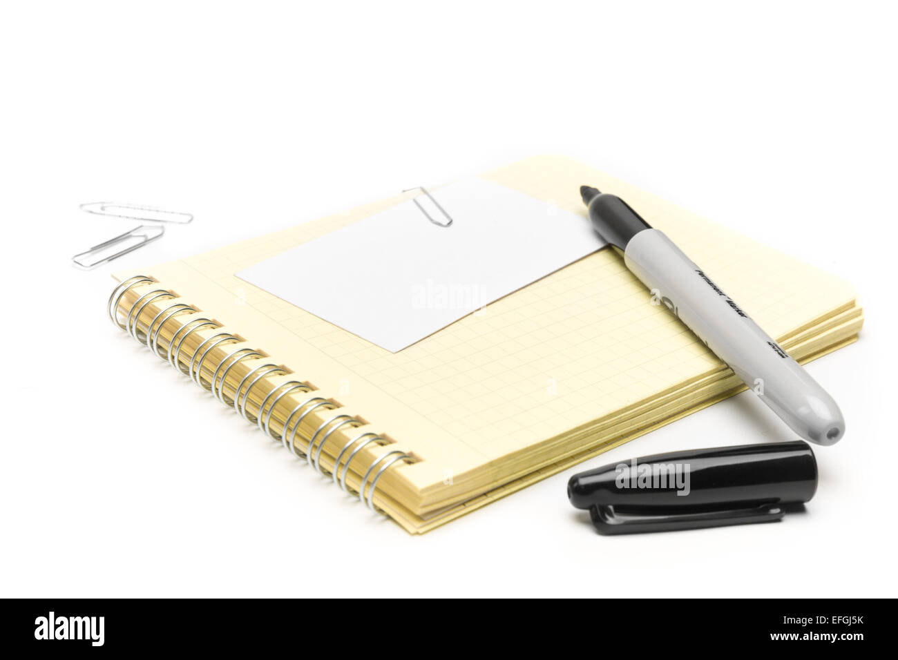blank notebook and pencil on white background Stock Photo - Alamy