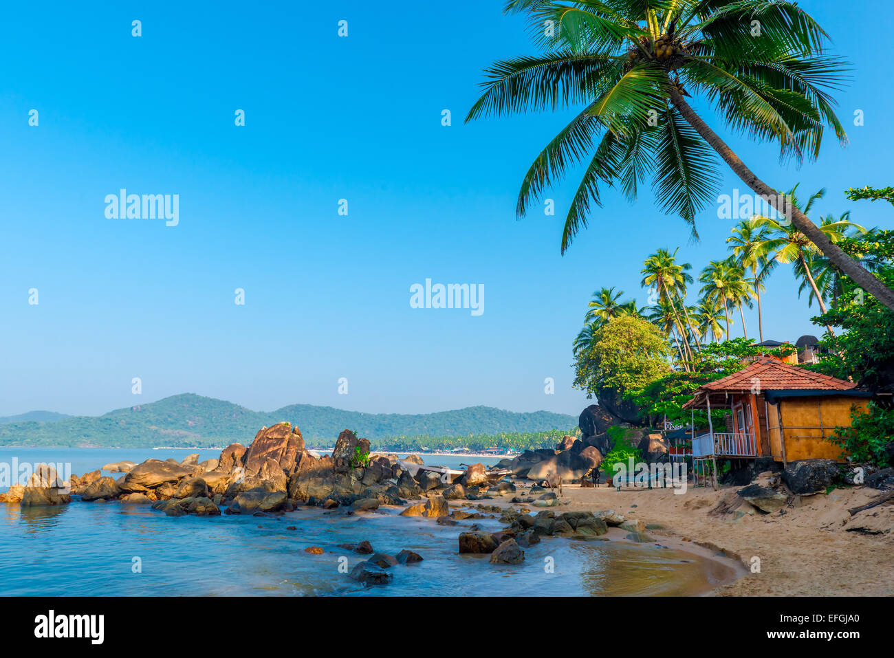 Goa beach resort view hi-res stock photography and images - Alamy