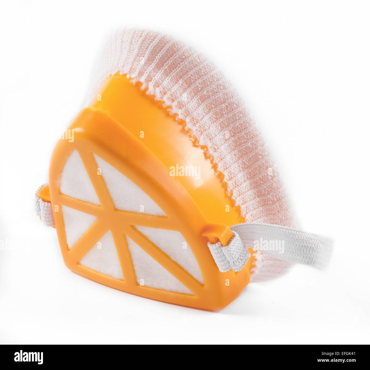 yellow construction respirator mask on a white background Stock Photo ...