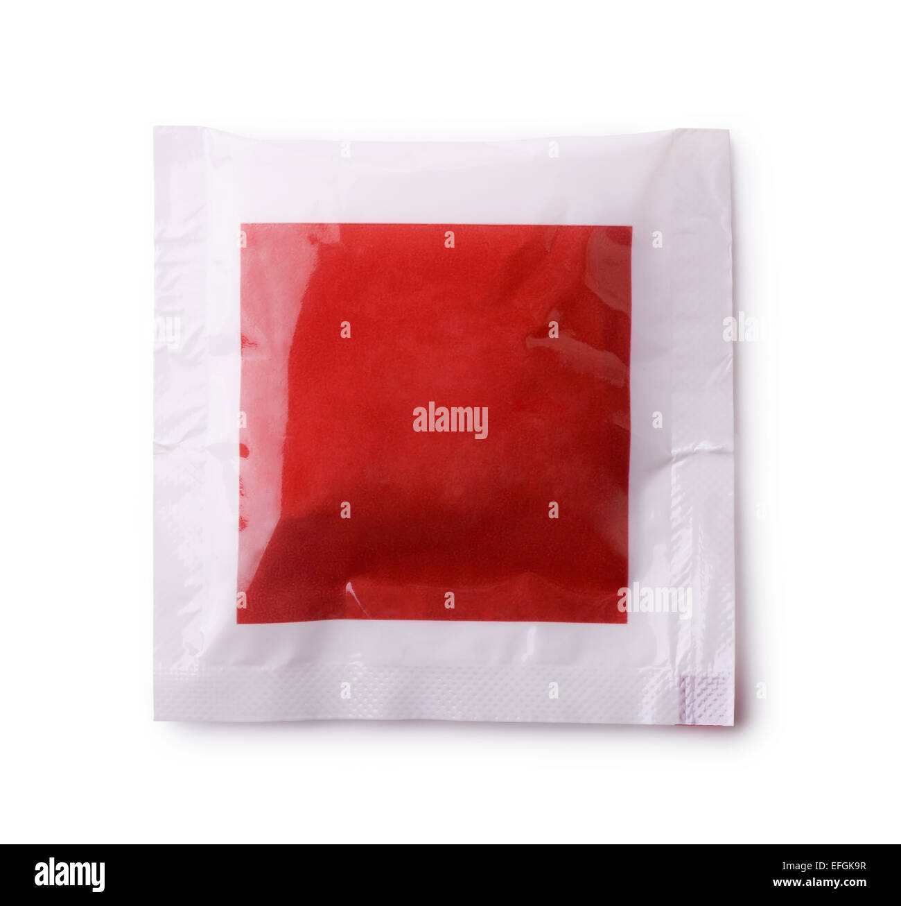 Plastic food sachet isolated on white Stock Photo - Alamy