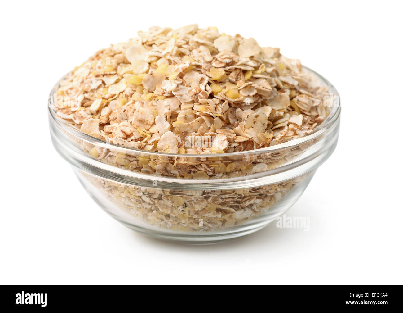 Bowl of multi grain flakes isolated on white Stock Photo - Alamy