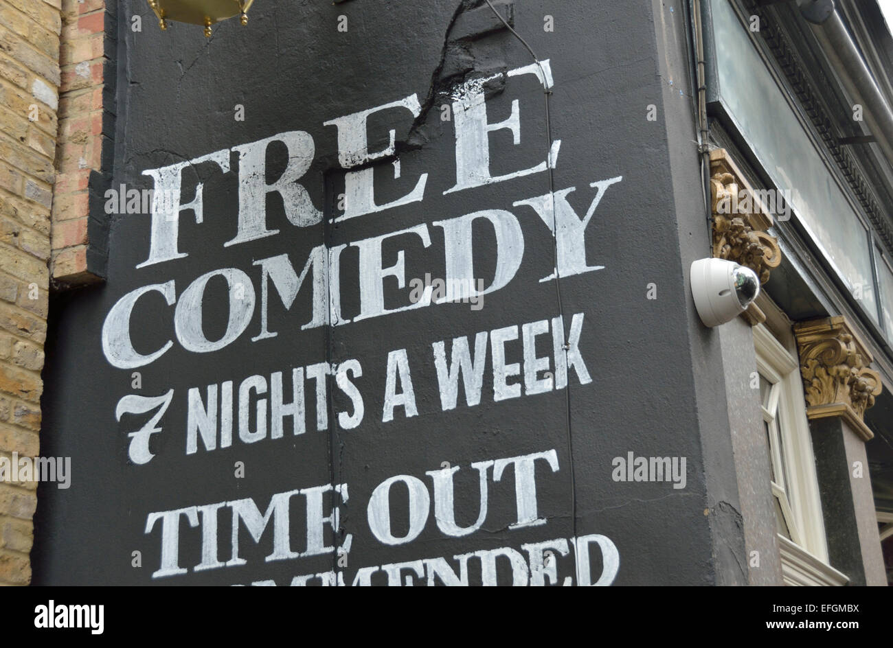’Free Comedy’ sign outside a pub, London, UK Stock Photo - Alamy
