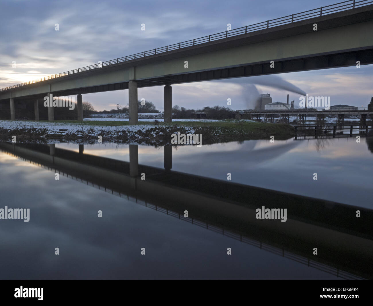 A view of the A46 Newark bypass crossing the river Trent with the ...