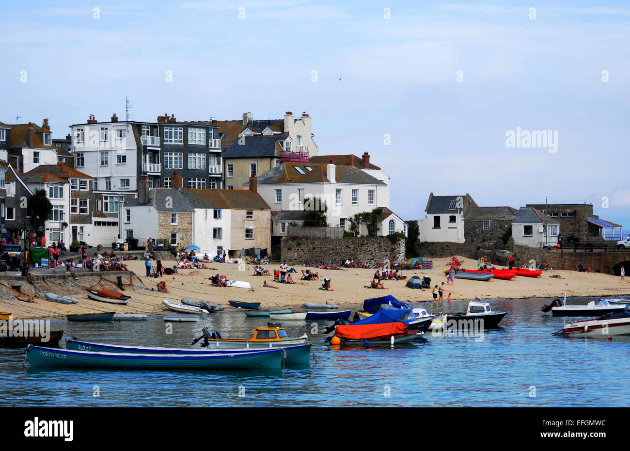 The harbour and beach at St. Ives, Cornwall Stock Photo - Alamy