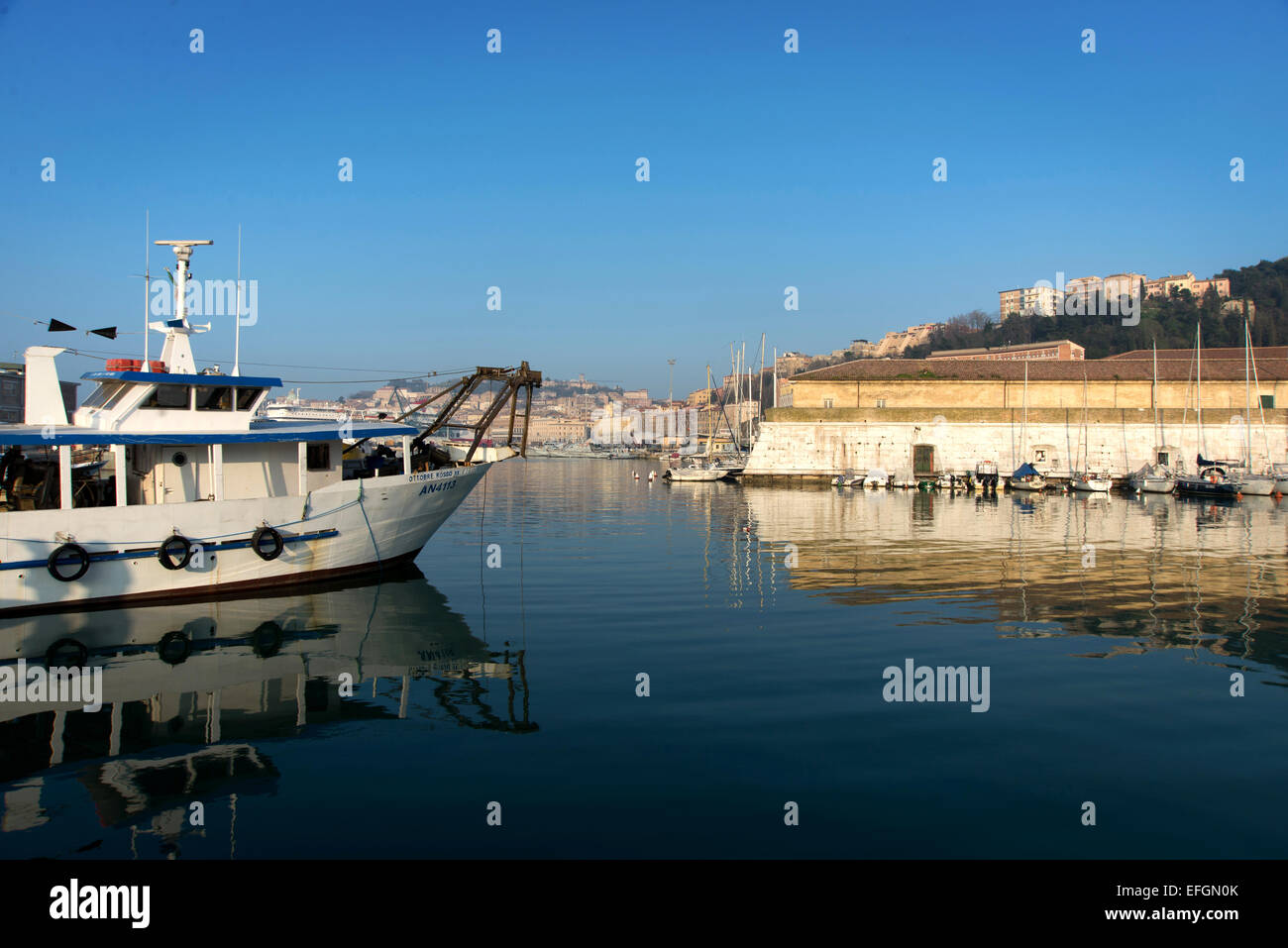 Marche , Ancona , view of the port Stock Photo - Alamy