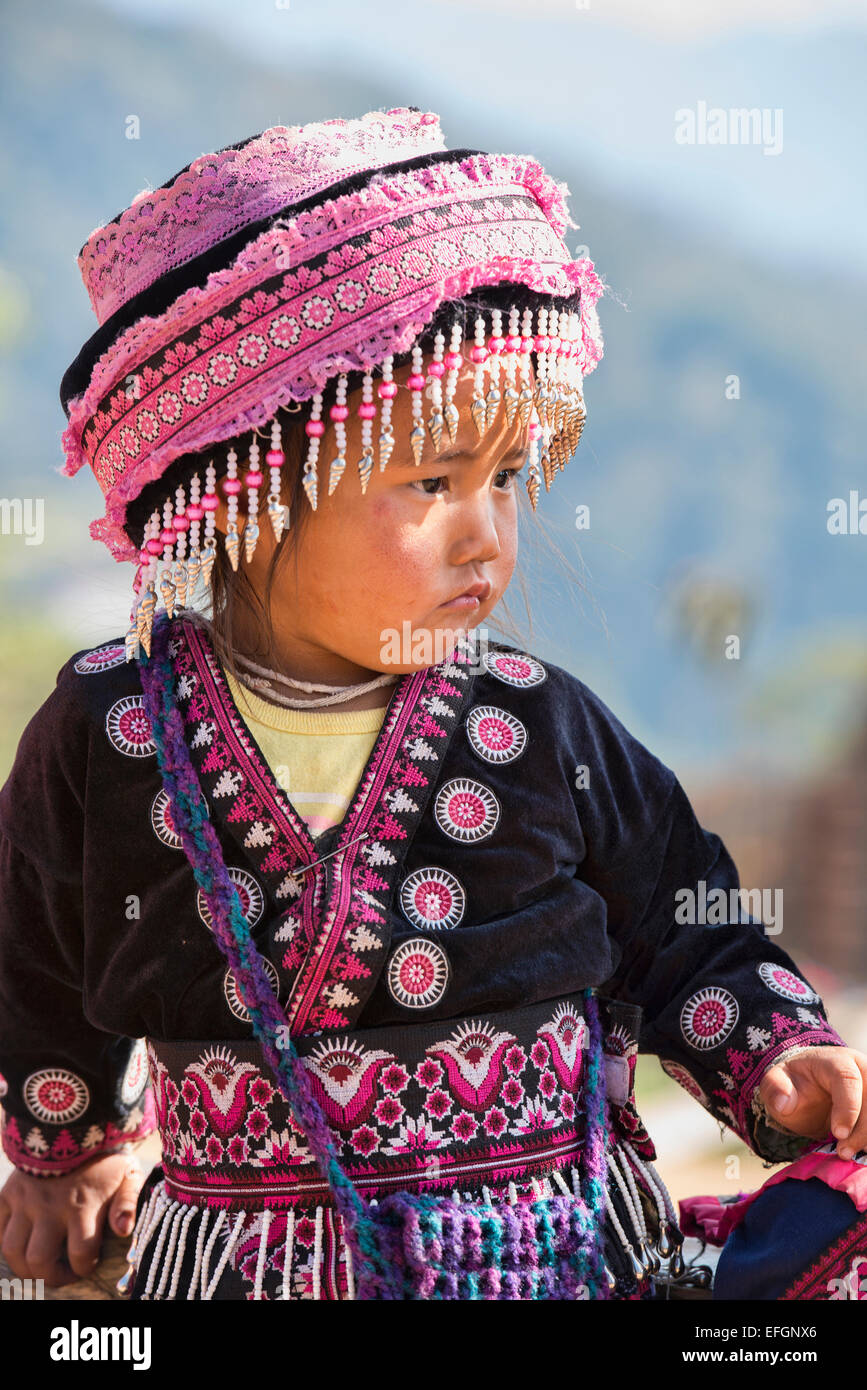 Hmong girl with headdress hi-res stock photography and images - Alamy