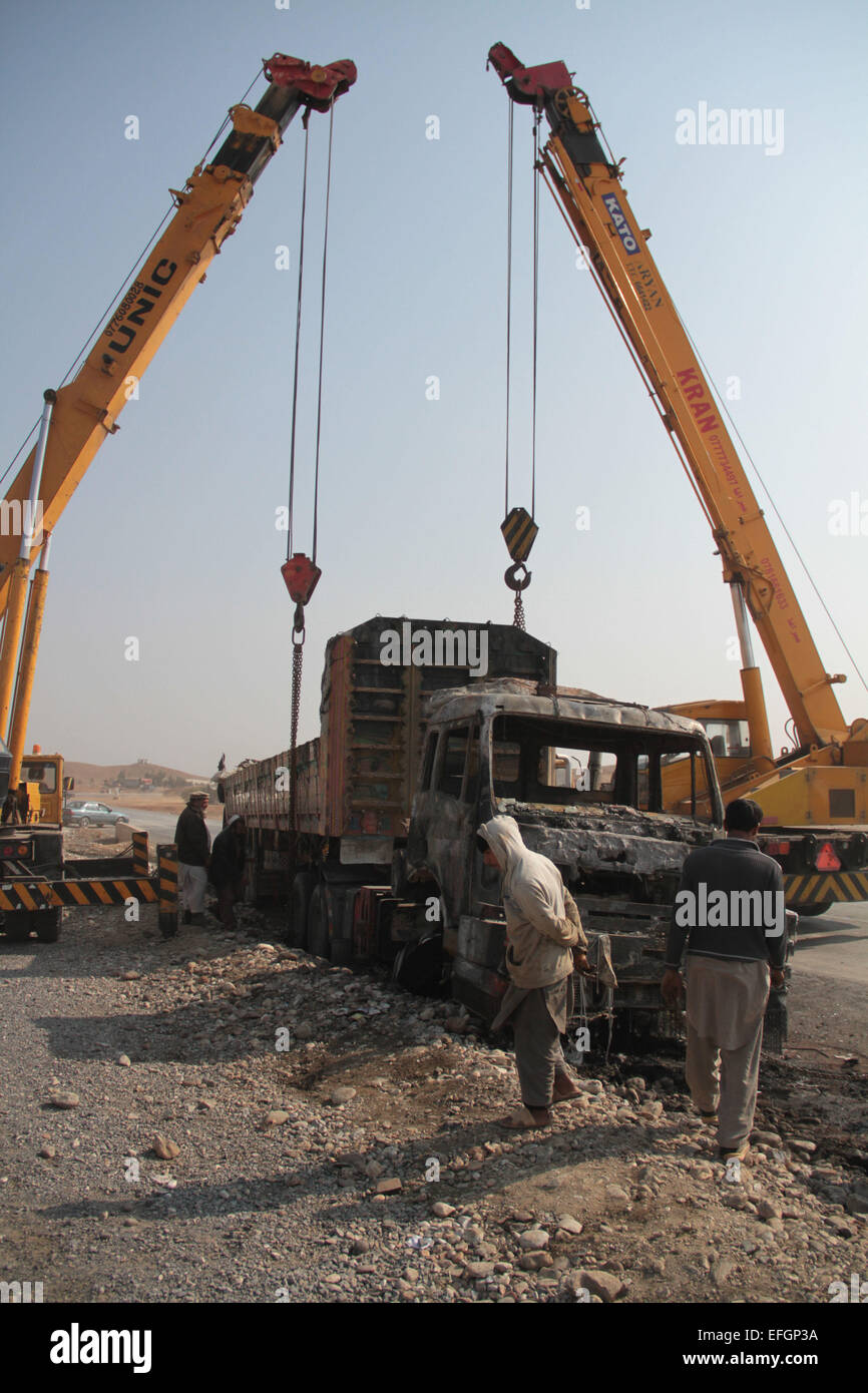 Nangarhar. 4th Feb, 2015. Photo taken on Feb. 4, 2015 shows a destroyed ...
