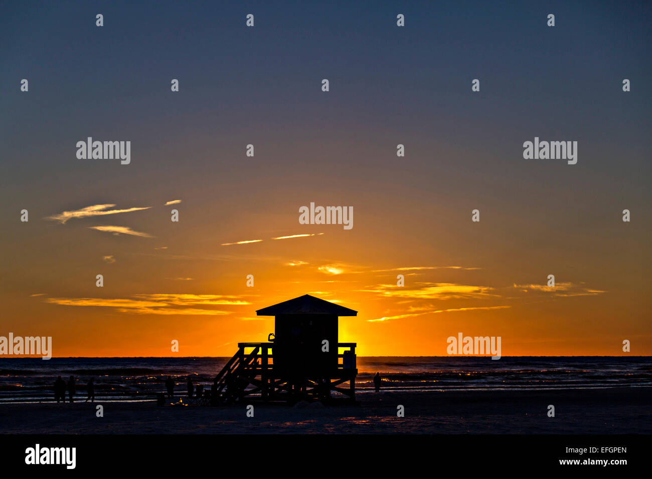 Sunset over Siesta Key beach in Sarasota, Florida Stock Photo - Alamy