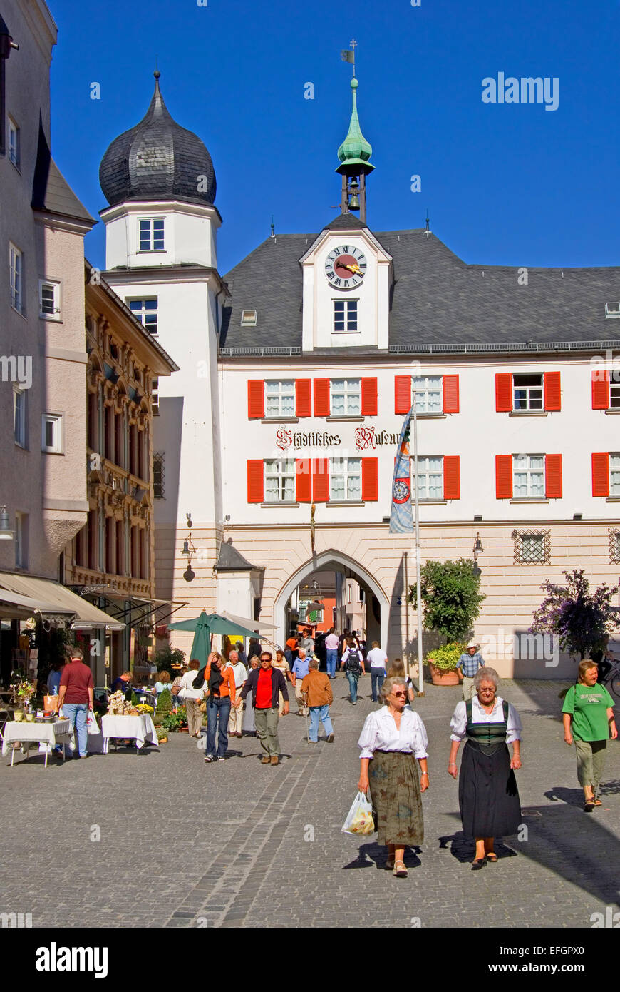Rosenheim, Bavaria, Germany. Town Museum - Mittertor / Town gate. Last ...