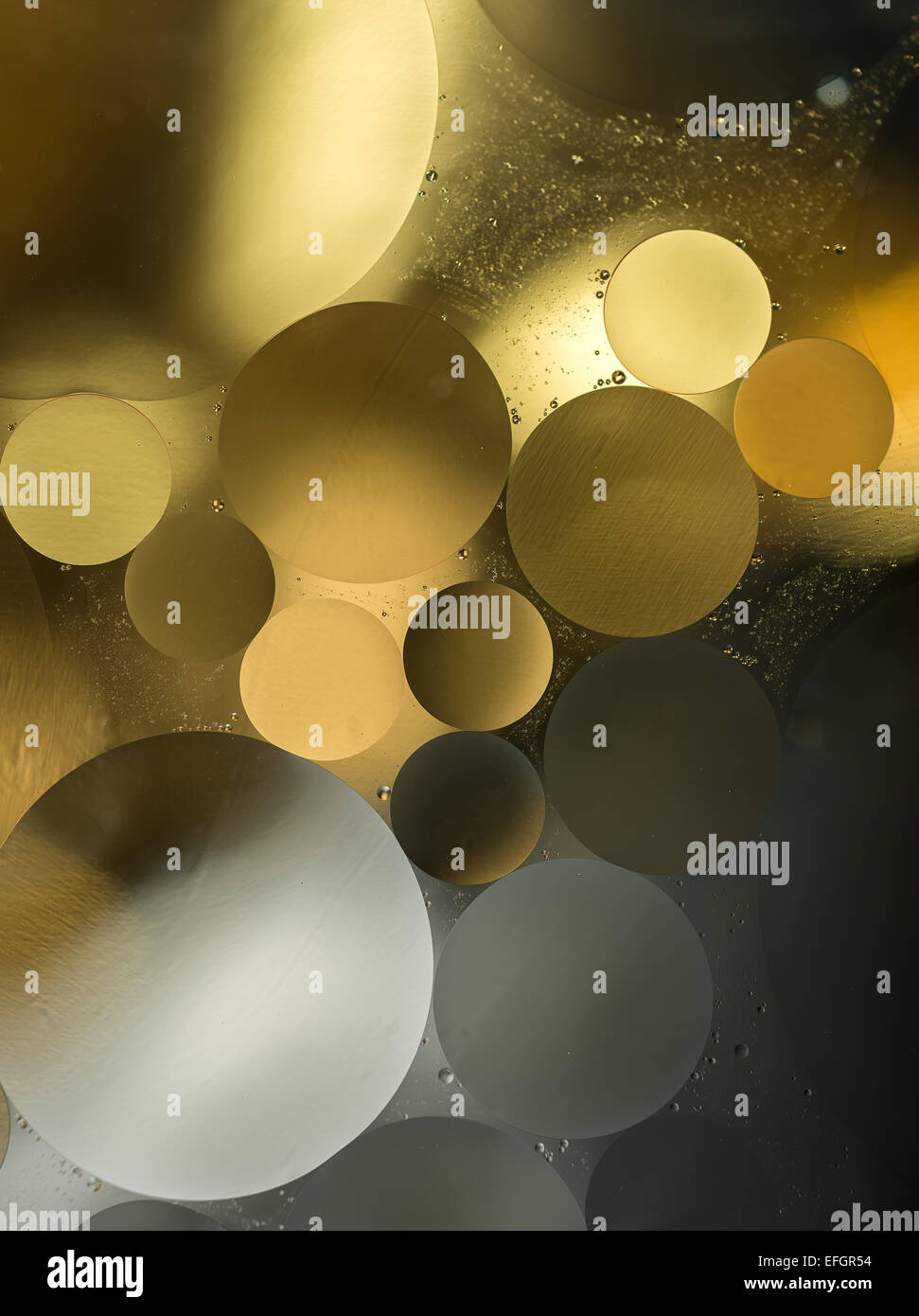 Gold, gray gradient Oil drops in the water -abstract background Stock ...