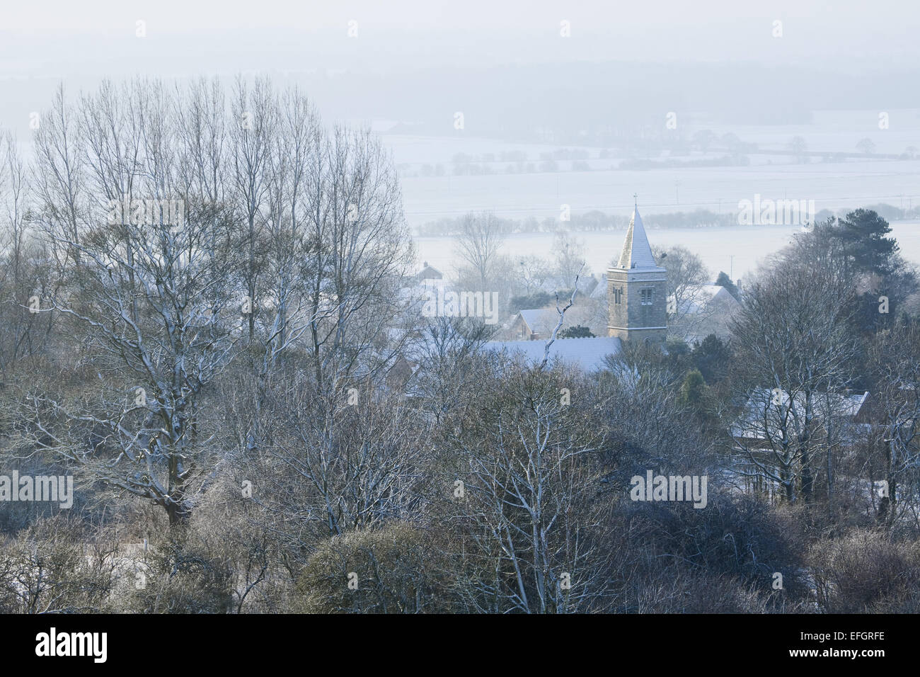 Uk village snow 2014 hi-res stock photography and images - Alamy