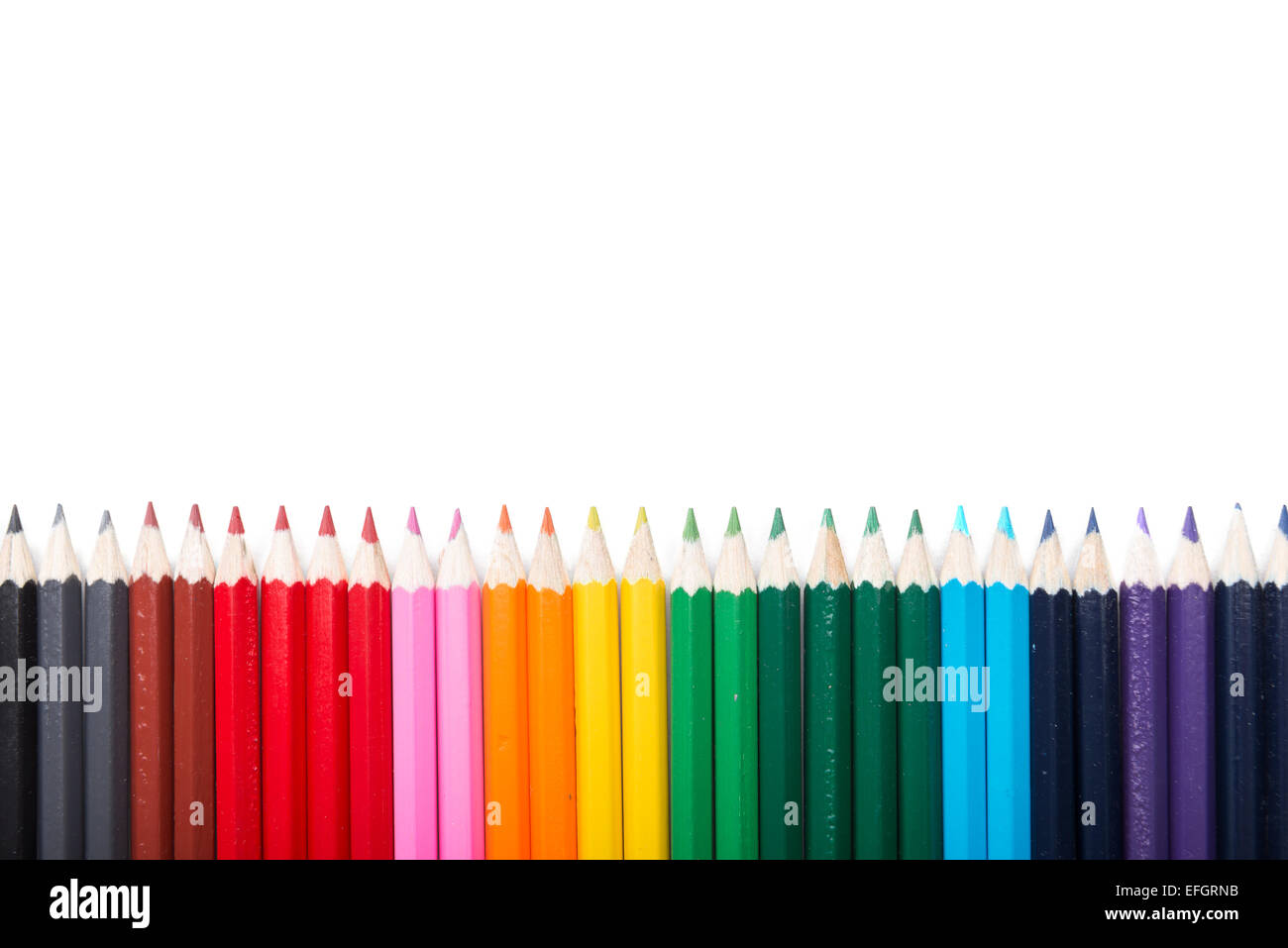 Row coloured pencils hi-res stock photography and images - Alamy