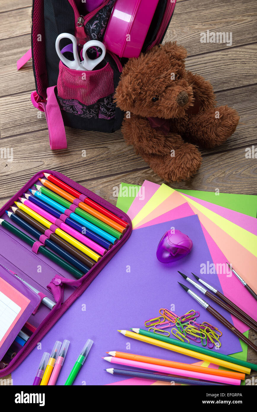 School bags hi-res stock photography and images - Alamy