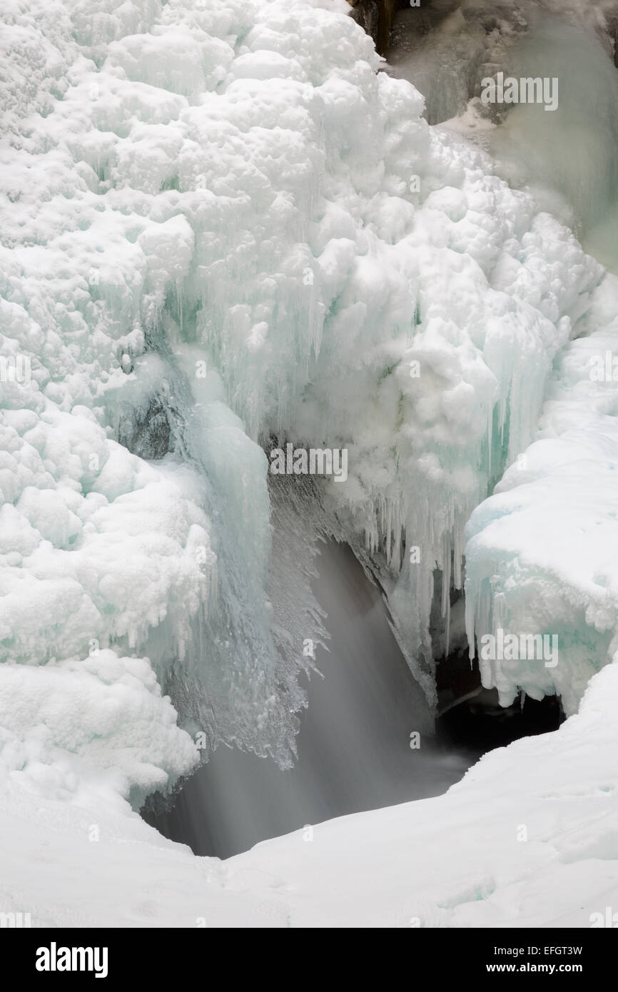 Sabbaday Falls during the winter months. These falls are located off ...
