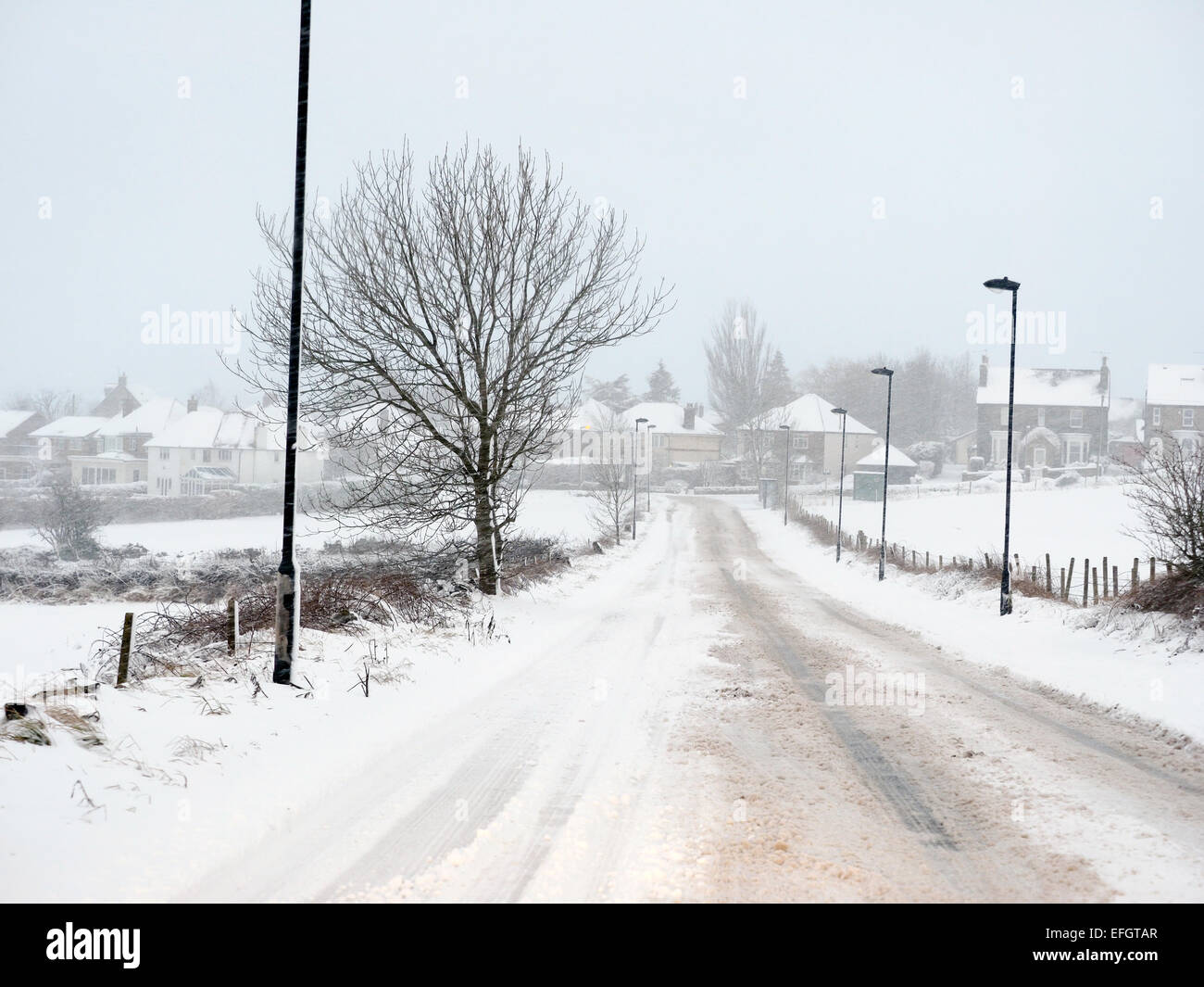 British roads after heavy snowfall in Northern England Stock Photo - Alamy