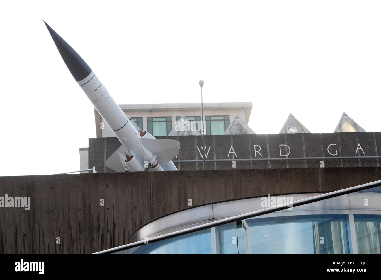 London, UK. 4th February, 2015. A cold war bloodhound missile launcher ...